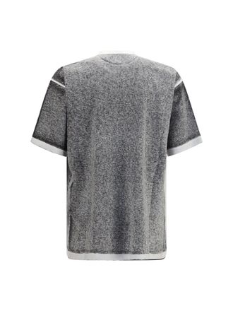 Balenciaga Mens T-Shirt Oversized M&eacute;lange Black Cotton T-Shirts And Polos
