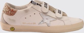 Golden Goose Old School Sneakers aus Leder und Glitzer-Mesh mit Klettverschluss im Used-Look