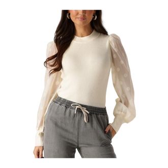 Y.A.S Yasdotme LS Knit Pullover - - Knitwear - Damen - Wei&szlig; - S