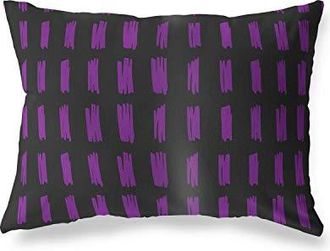 Bonamaison Le Jardin du Lin Kissenbezug Zierkissenbezug Lila-Schwarz Kissenbezug, Für Bett, Auto, Sofa, Haus, Wohnzimmer, Schlafzimmer, Dekoration, 45x60 Cm - En
