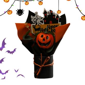 Generico K&uuml;nstliche f&uuml;r Halloween, Gothic-Blumenstrau&szlig; aus k&uuml;nstlichem K&uuml;rbis, lichtbest&auml;ndig, f&uuml;r Partys, Halloween, Wohnzimmer, Schlafzimmer, K&uuml;che, Bad, Hau
