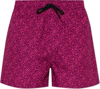 Emporio Armani Emporio Armani Ea7, Homme, Maillots de bain, Rose, Taille: XL Graphic Series Swim Trunks with Monogram Print