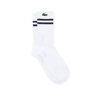 Lacoste Chaussettes mi-hautes bord ray&eacute; en coton m&eacute;lang&eacute;
