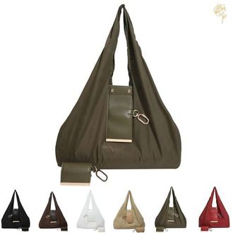 Generic Le sac fourre-tout compact et multifonction qui tient dans votre poche, sac fourre-tout compact de poche, sac de courses de grande capacit&eacute;, vert mili