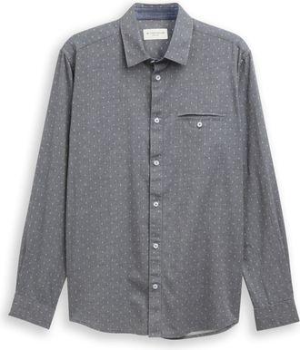 Tom Tailor Herren 1048440 Regular Fit Hemd mit Brusttasche, 38960-Blue Dobby Structure, L