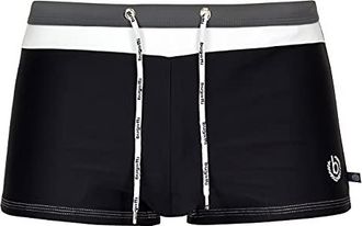 Bugatti Short de bain, moderne, pour homme, avec couleurs contrastées au niveau de la taille, noir/gris, 2X-Large