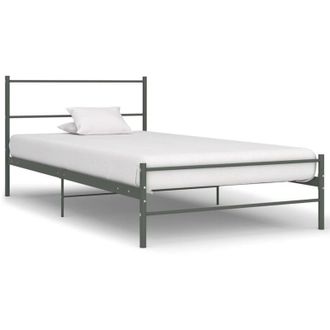 vidaXL Cadre de lit sans matelas gris m&eacute;tal 90x200 cm Vidaxl