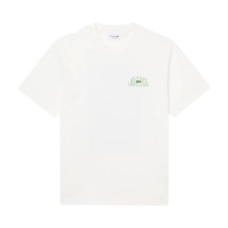 Lacoste Homme, Tops, Blanc, Taille: L T-shirt Stampa Tennis
