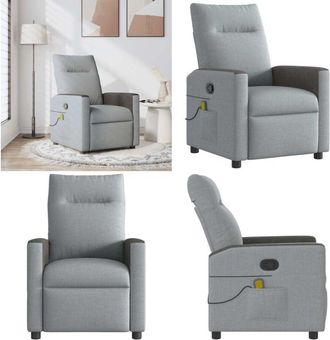 vidaXL Massagesessel Hellgrau Stoff - Vidaxl