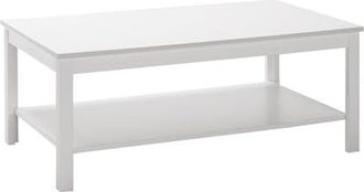 Hanah Home Stylish White Coffee Table, 80 x 40 x 80 cm | 100% Melamine Coated Particle Board, 16 mm Thick | Perfect for Modern Living Rooms & Cozy Spaces