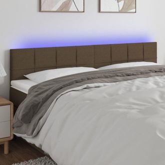 vidaXL Led Kopfteil Dunkelbraun 180x5x78/88 cm Stoff Vidaxl