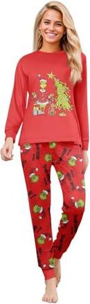 Generic Le Grinch Pyjama Noel Famille De Grinch Femme Deguisement Enfant Ensemble Garcon The Ensembles Pull Vetement Chaud Et Doux Homme Noël Bebe Adulte Cost