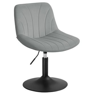 Vasagle Schminkhocker, Schminkstuhl mit R&uuml;ckenlehne, h&ouml;henverstellbar, um 360&deg; drehbar, f&uuml;r Schlafzimmer, Esszimer, Samt-Bezug, Taubengrau LJB160GD01