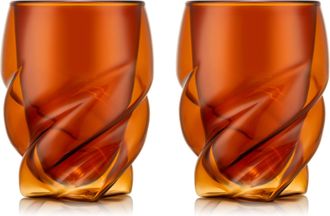 Bodum Double Walled Glasses pack of 2 PAVINA PARIS Transparent Red - 270ml Cups - Dishwasher Safe Thermal Cup - Mouth-blown Borosilicate Glass