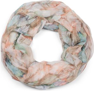 styleBREAKER Schlauchschal Loop mit bunten Federn