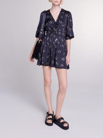 Maje Besticktes Kleid Mit Pailletten - Schwarz - Gr&ouml;&szlig;e 40 - Maje