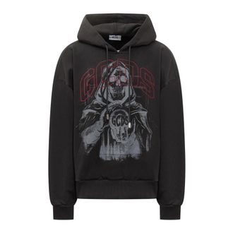 GCDS Gothic Printed Hoodie - - Sweatshirts & Hoodies - Herren - Schwarzk - L/XL