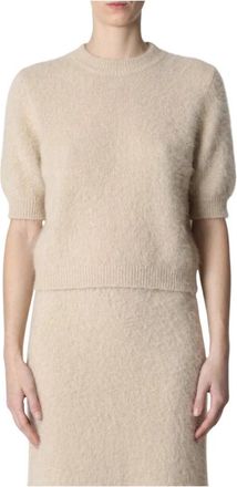 Roberto Collina Girocollo Boxy MC - - Knitwear - Damen - Beige - M