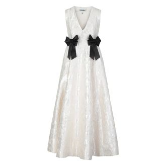 Ganni Femme, Robes, Blanc, Taille: 40 FR Long satin dress