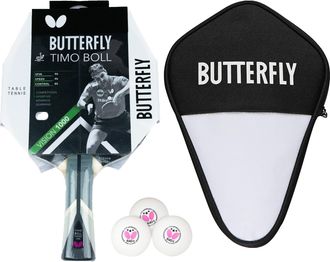Butterfly Timo Boll Vision 1000 Tischtennisschläger + Cell Case Tischtennishülle + 3*** ITTF R40+ Tischtennisbälle | Tischtennisschlägerset | Tischtennis Profi 