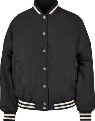 Urban Classics Damen Ladies Oversized Recycled College Jacket Jacke, Schwarz, 4XL EU
