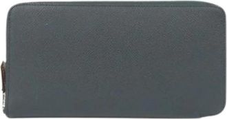 Herm&egrave;s Pre-owned Panoplie Equestre Epsom Silk Long Wallet - Femme - Pre-owned - Bleu - Taille: ONE Size