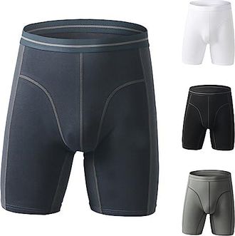 Generic Boxer taille haute pour homme en coton anti-frottements pour équitation et déshumidification - Coupe sèche - Short de sport respirant - Sans mouche - 
