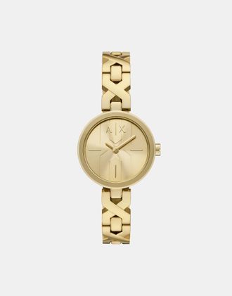 A|X Armani Exchange Ava - Damen-Quarzuhr aus goldfarbenem Edelstahl mit 2 Zeigern
