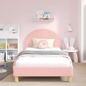 vidaXL vidaXL Cadre de lit pour enfants avec t&ecirc;te de lit Rose 90 x 200 cm