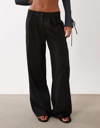 Lioness Volt - Pantalon large densemble &agrave; pinces - Noir