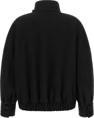 Alberto Biani Loro Piana Wool Bomber Jacket - Black