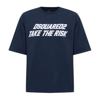 Dsquared2 T-shirt en coton avec logo - Homme - Tops - Bleu - Taille: S