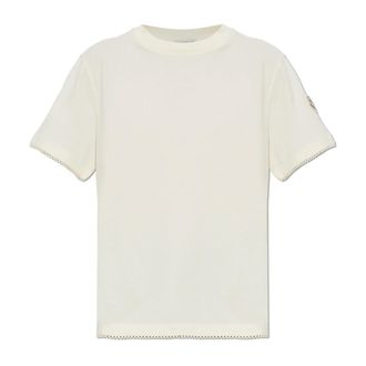 Moncler Femme, Tops, Beige, Taille: 42 FR T-shirt avec finition d&eacute;corative