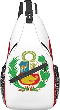 Generic Sac &Agrave; Bandouli&egrave;re Drapeau Du P&eacute;rou Sac &Agrave; Dos DExt&eacute;rieur L&eacute;ger Et &Eacute;tanche Casual Sling Bag, Pour Outdoor, Randonn&eacute;e, Excursion