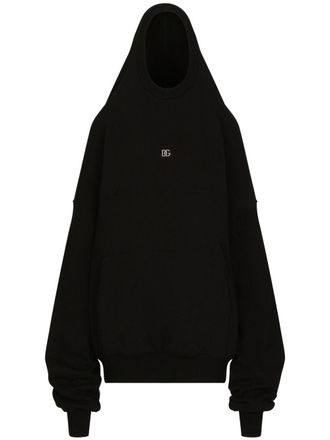 Dolce & Gabbana hoodie oversize &agrave; plaque logo - Noir