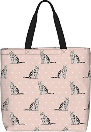 Generic Sac Fourre-Tout Chat Mignon Fourre Tout Lavables Pliable Sacs &Agrave; Main, Pour Filles, Burea, Voyage, Tous Les Jours