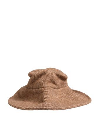 Dolce & Gabbana Brown Llama Wool Women Knitted Capello Hat Nylon