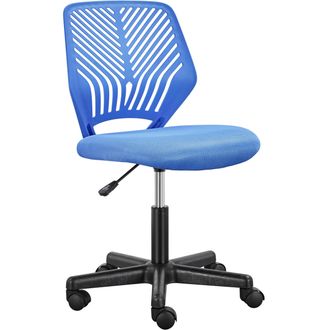 Yaheetech ergonomisch Schreibtischstuhl B&uuml;rostuhl ohne Armlehnen Drehstuhl mit R&uuml;cklehne Arbeitsstuhl h&ouml;henverstellbar 136 kg belastbar 50 x 55 x 79-92 cm Blau