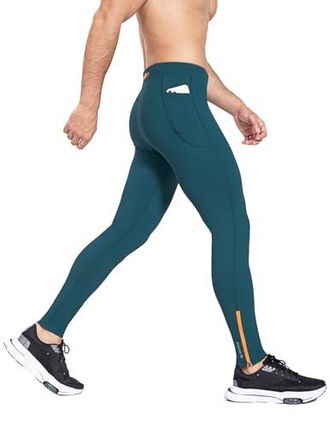 Baleaf Pantalon de course thermique &agrave; compression pour homme - Pantalon de sport dhiver - Pantalon dentra&icirc;nement - Collant respirant - Legging de course long