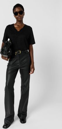 Gerard Darel T-shirt en lin &agrave; broderies - MAEVANELLE - Noir