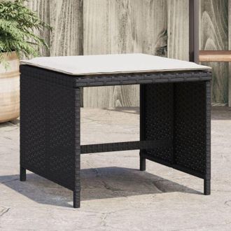 vidaXL vidaXL Gartenhocker mit Kissen 4 Stk. Schwarz 41x41x36 cm Poly Rattan