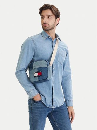Tommy Jeans Umh&auml;ngetasche Tjm Denim Patchwork Reporter AM0AM14287 Blau