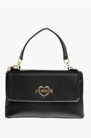 Moschino LOVE Faux Leather Shoulder Bag with Golden Logo size Unica