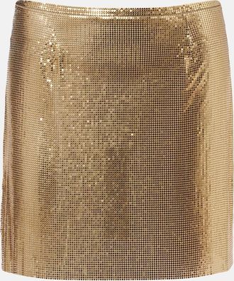 Paco Rabanne Minirock aus Metallic-Mesh