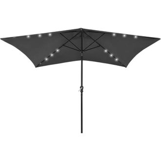 vidaXL Vidaxl - Parasol de jardin avec led et m&acirc;t en acier anthracite 2x3 m