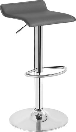 Woltu Barhocker, Höhenverstellbarer Barstuhl, 360° drehbarer Bistrohocker mit Fußstütze, aus Kunstleder Metall, für Bar Küche Theke Café, Grau+Silber