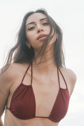 Anekdot Damen vegan Low Versatile Bikinioberteil Merlot