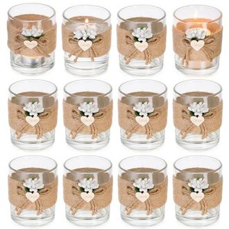 Nuptio Bougies Votives Verre : 12 Jeux Bougies &Agrave; R&eacute;chaud Transparentes Bougies Flottantes Et Votives Vrac Bougies &Agrave; R&eacute;chaud Cristal Vintage R&eacute;p&eacute;tition Bapt&ecirc;m
