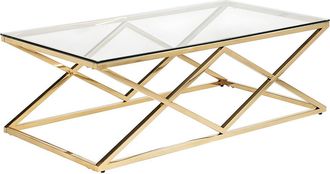 Vente-Unique Pascal MORABITO-Couchtisch - Glas & Stahl - Goldfarben - Charlotte von Pascal MORABITO