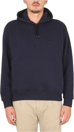 Aspesi Homme, Sweatshirts et sweats &agrave; capuche, Bleu, Taille: S Felpa Sweat &agrave; capuche